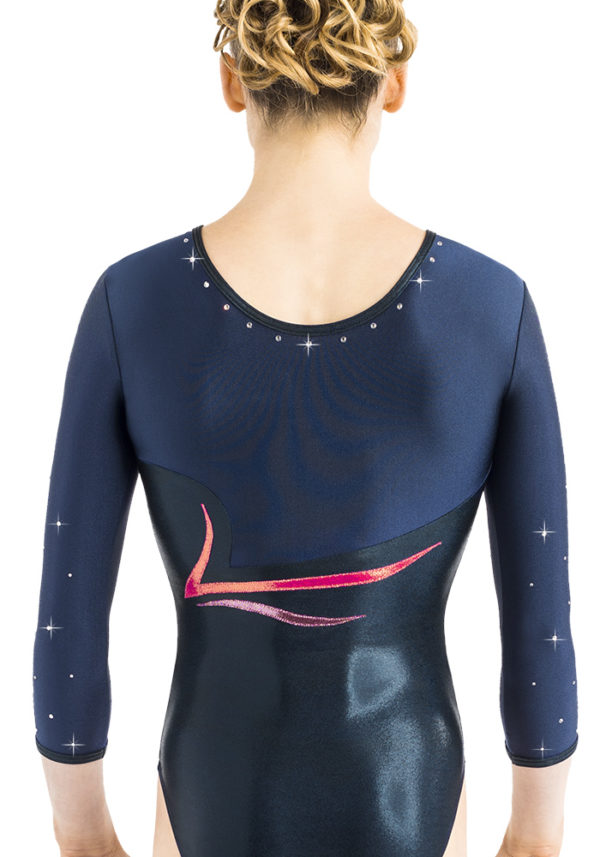Dunkelblauer Turnanzug SOLEA/2 mit und ohne Arm - Gymnastics leotards ...