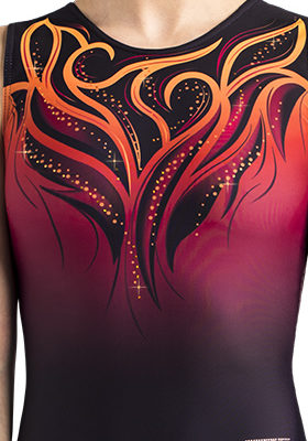 Turnanzug DYLA/4 ärmellos - schwarz-rot-gold - Gymnastics leotards ...