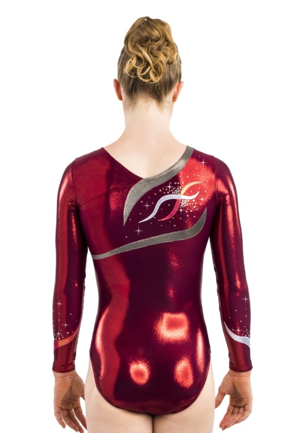 Rot-glänzender Turnanzug ELOISA/1 - Gymnastics leotards, unitards and more