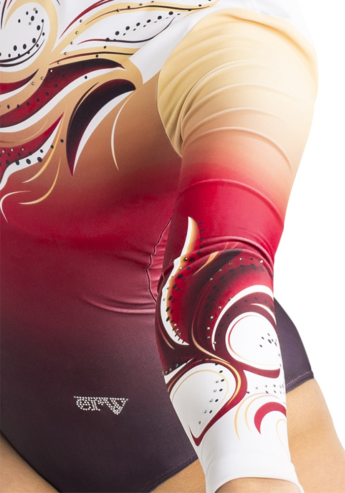 Turnanzug langarm DYLA/5 pink-weiß - Gymnastics leotards, unitards and more