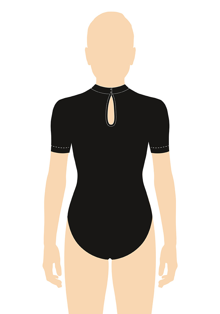 Unisex Gymnastics leotard short sleeves turtle neck in many colors ...