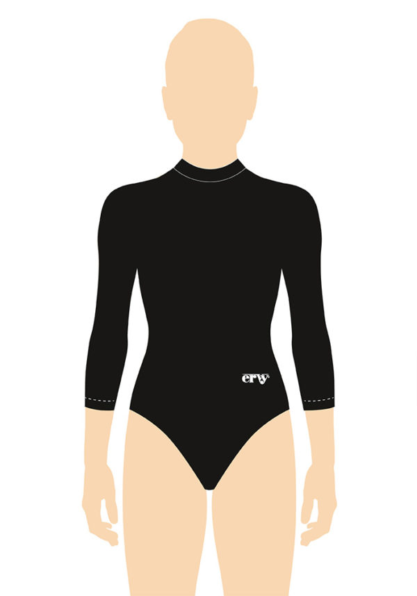 Basic body leotard 3/4 sleeve length turtle neck in many colors ...
